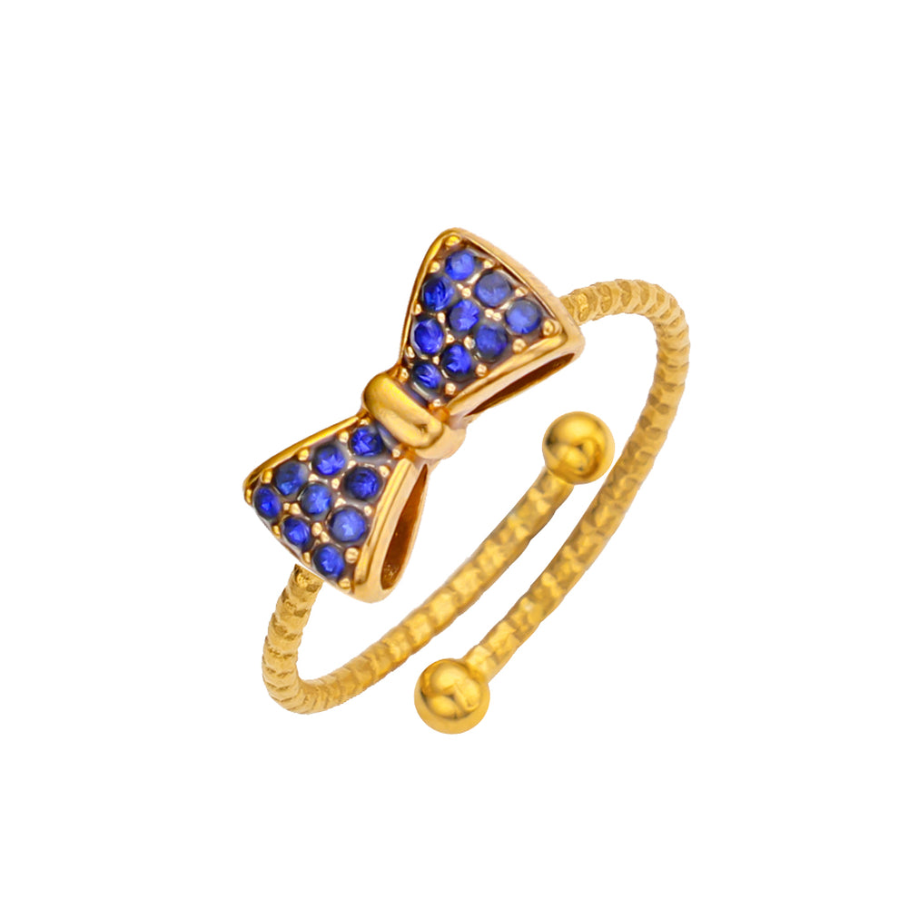 Aurora Bow Crystal Ring – Saanvi & Co
